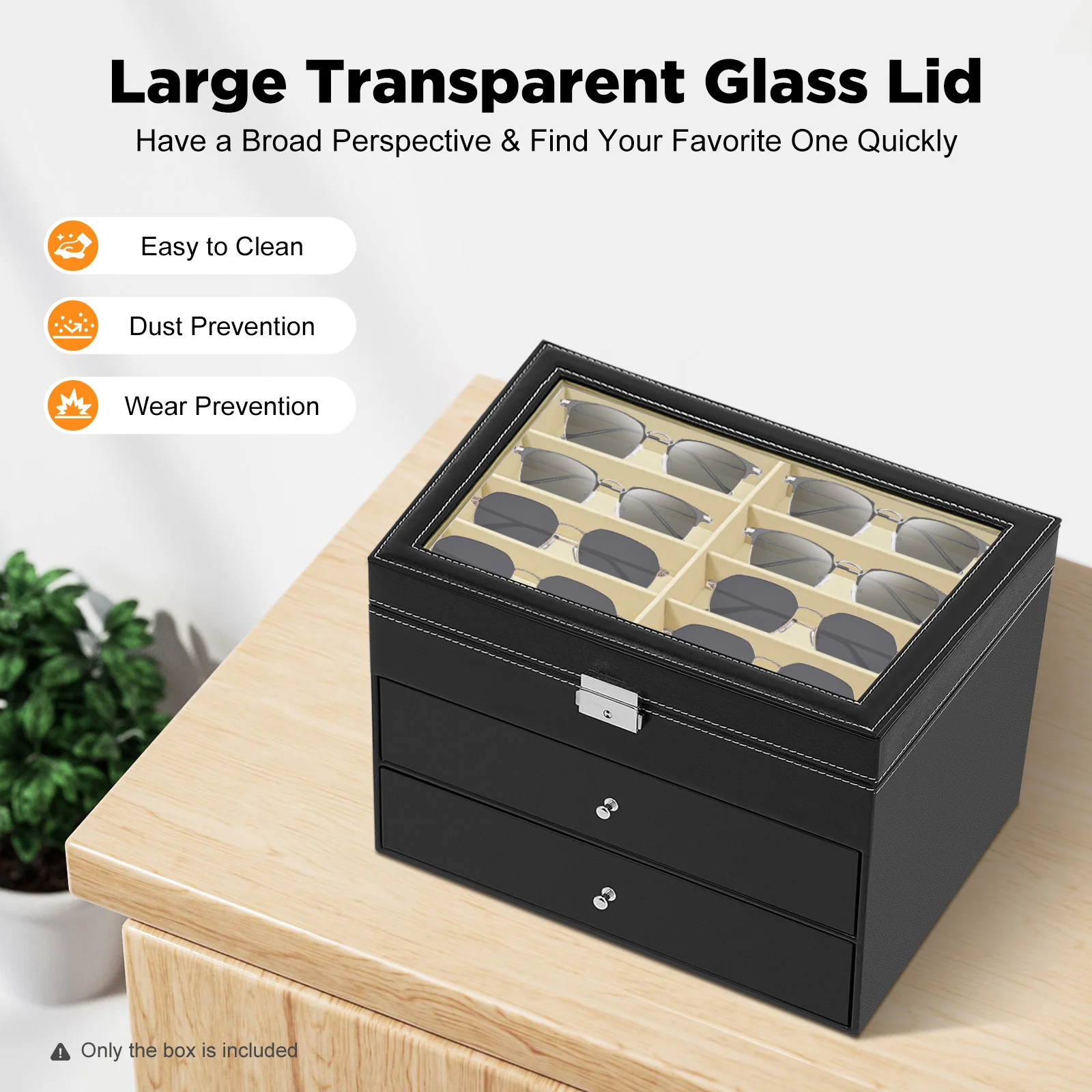 Black Eyeglasses Display Case, Sunglass Glasses Display Drawer ...
