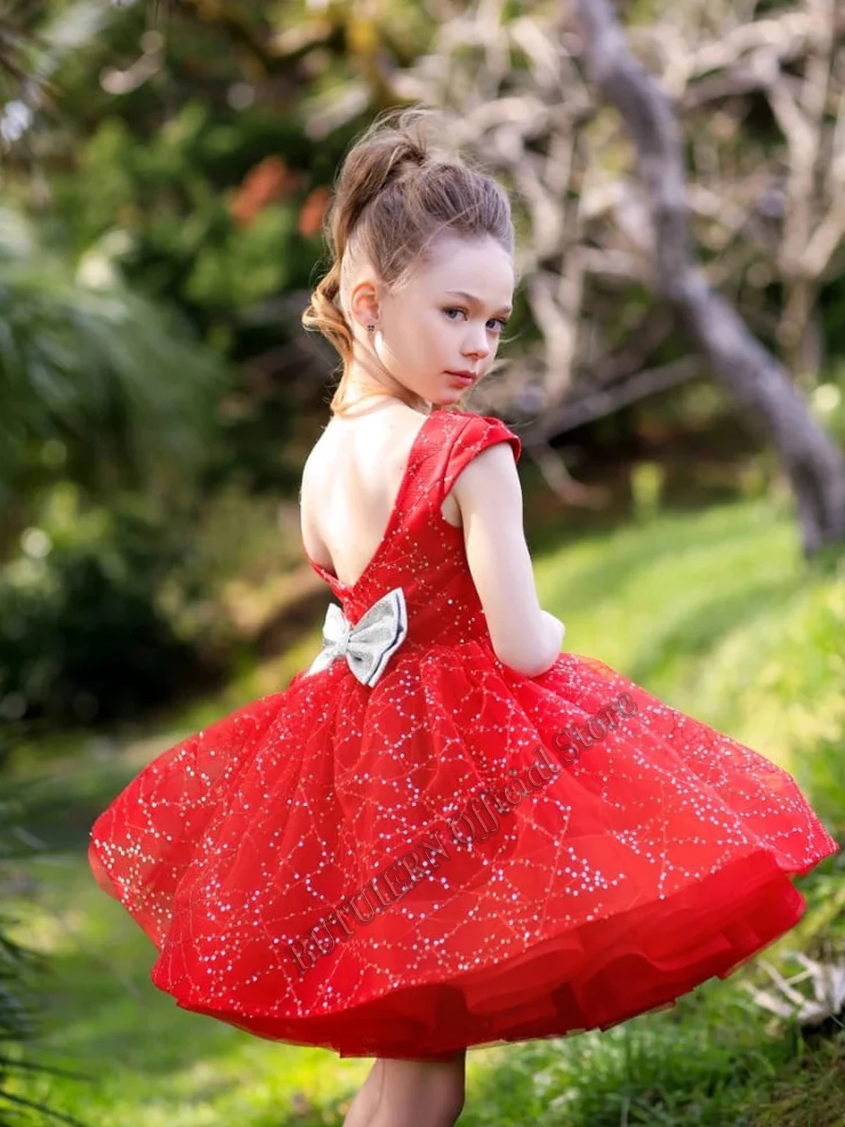 Red And Silver Flower Girl Dresses