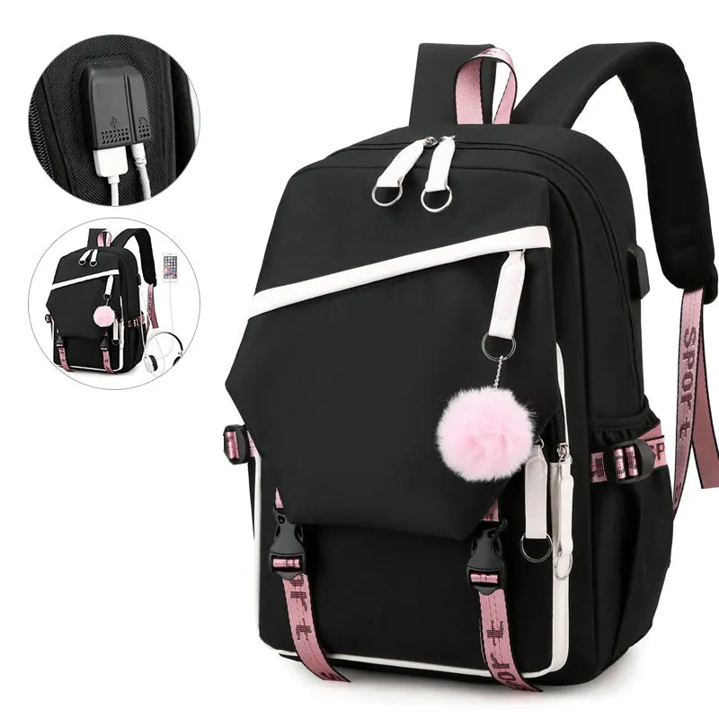 Fashion-Kids-Laptop-Backpack-Teenage-Girls-Multi-Pockets-Travel ...