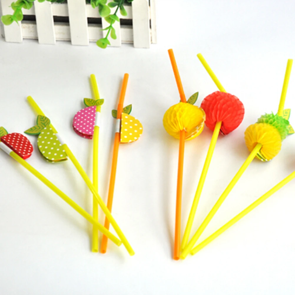 50-Paper-Parasol-Fruit-Straws-Umbrella-Cocktail-Drinking-Novelty-Party ...