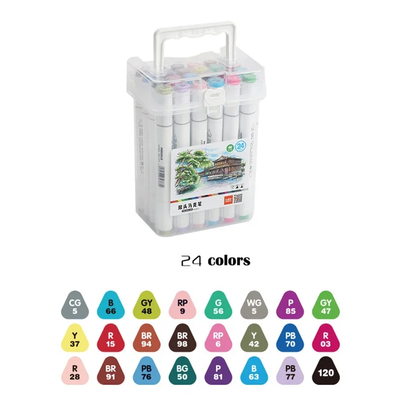 Children Hand Painted Double Head Marker Set 12 To 60 Colors Watercolor ...