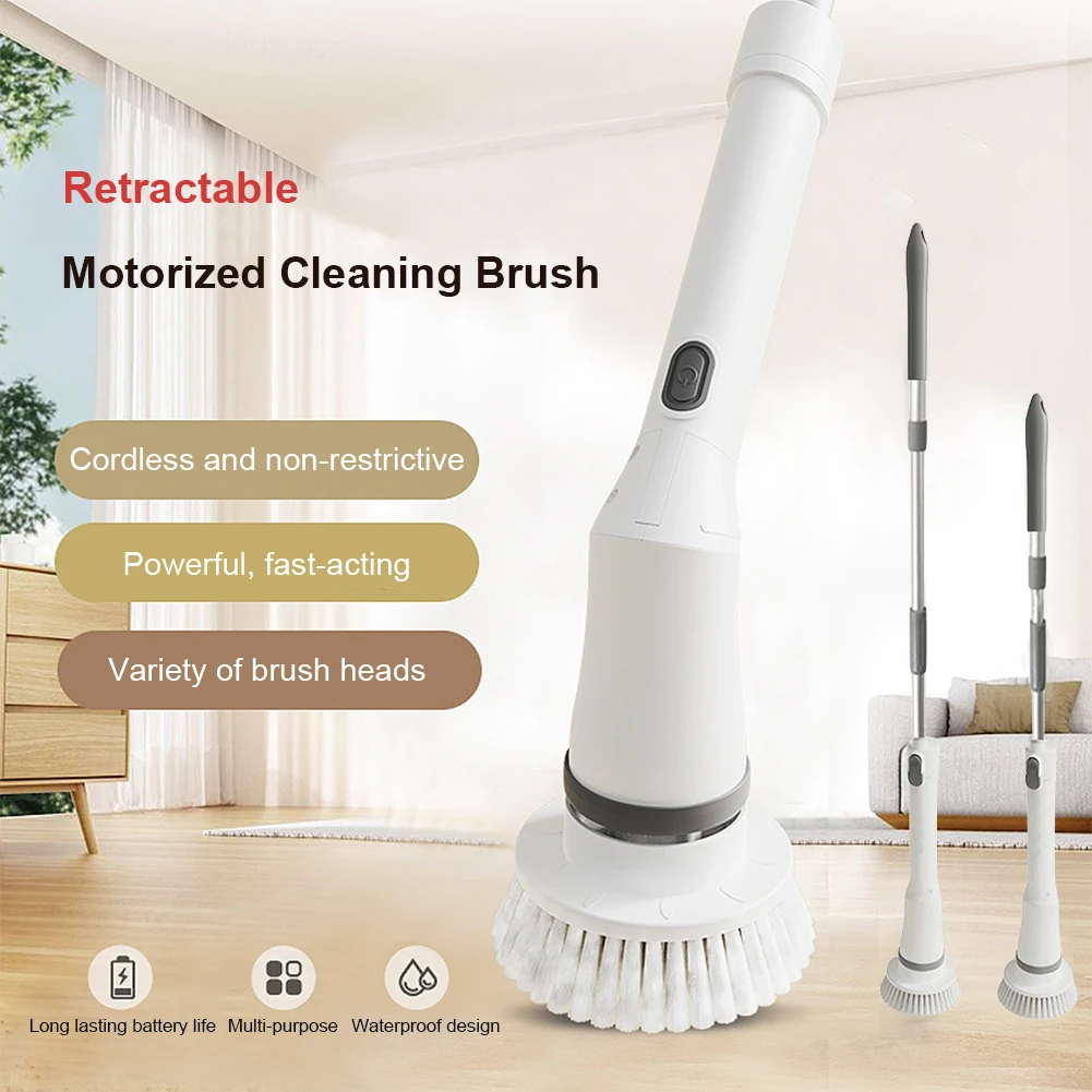Electric-Spin-Cleaning-Brush-with-6-PCS-Heads-Cordless-Portable-Scrub ...