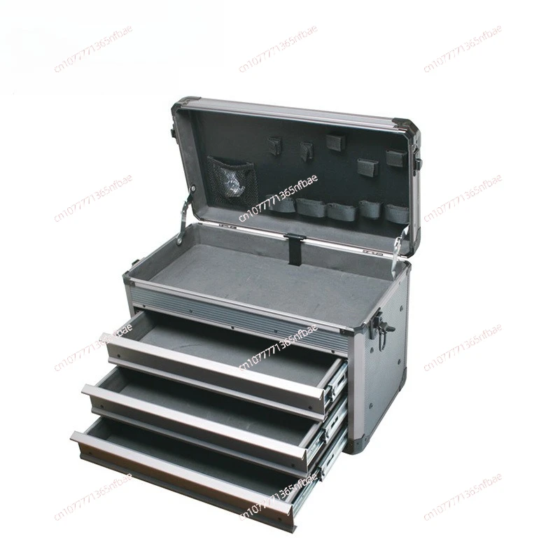 Dark gray heavy duty durable aluminum toolbox/multi-layer large ...
