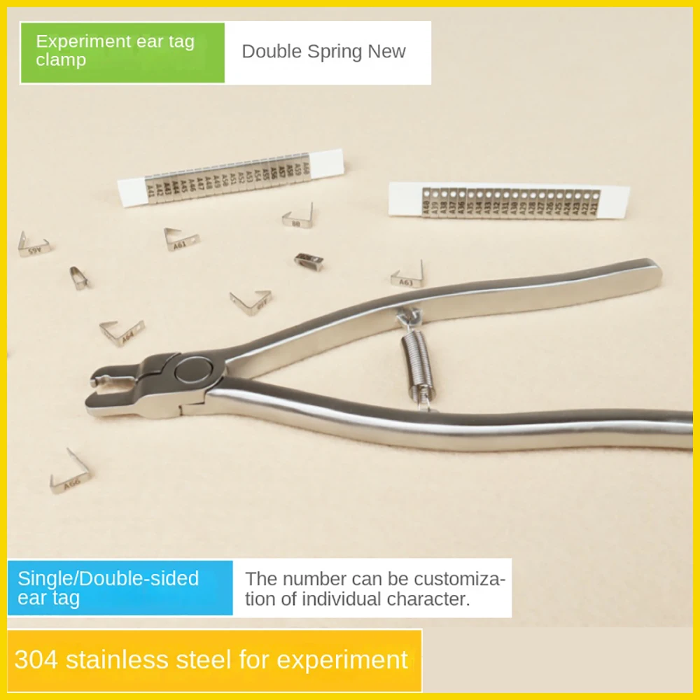 Professtional Rat Fish Mouse Guinea Pig Ear Tag And Plier Stainless ...