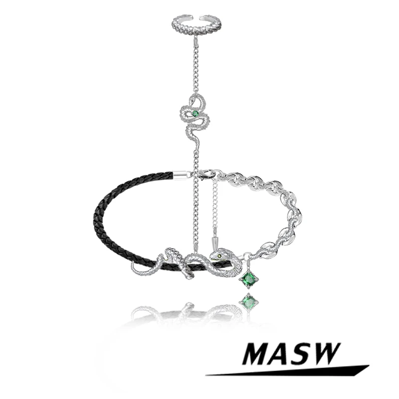 MASW Modern Set Jewelry Snake Bracelet With Ring Hot Sale Cool Style ...