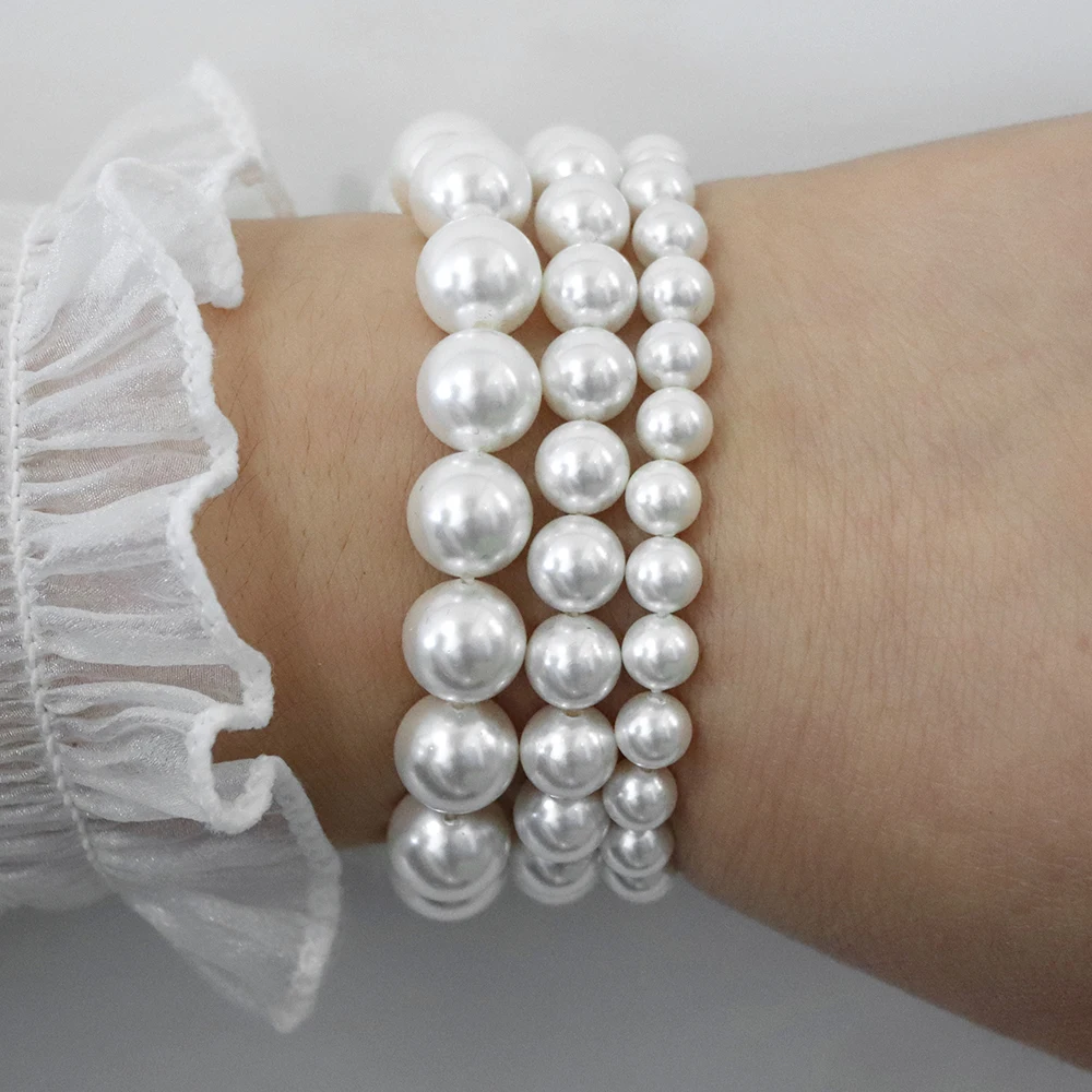Korean-Natural-Shell-Pearl-Bracelet-White-Sea-Shell-Pearl-Beaded ...