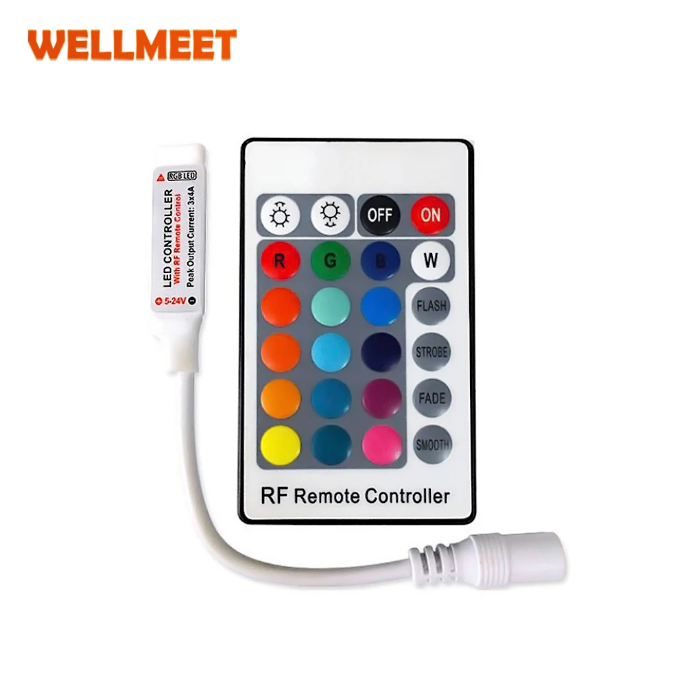 RF24-Key-RGB-Controller-Wireless-Mini-LED-Light-Strip-Controller-DC5 ...