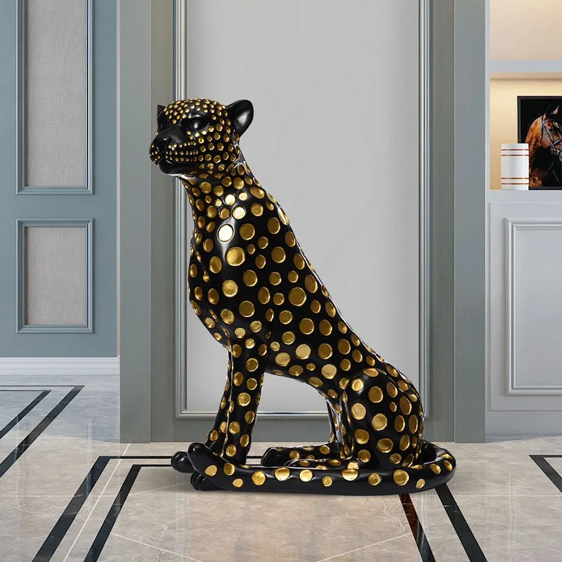 Large-Floor-Money-Leopard-Sculptures-Living-Room-Decorations-Leopard ...
