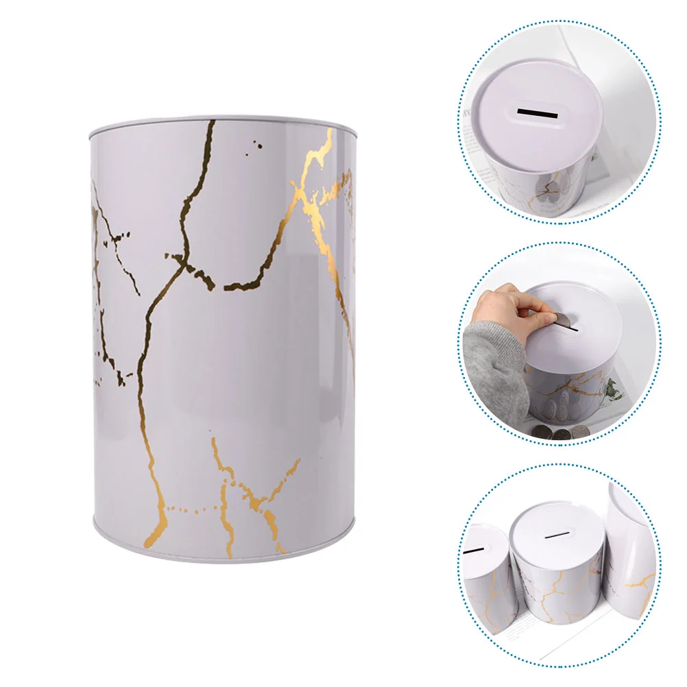 Children-Toys-Tinplate-Piggy-Bank-Boys-Money-Saving-Pot-Household-White ...