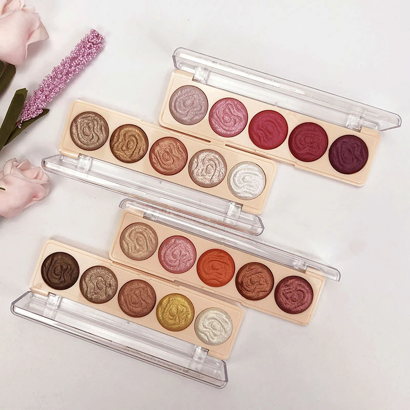 5 Color Eyeshadow Palette Glitter Matte Pearlescent Eye Plate Beauty ...