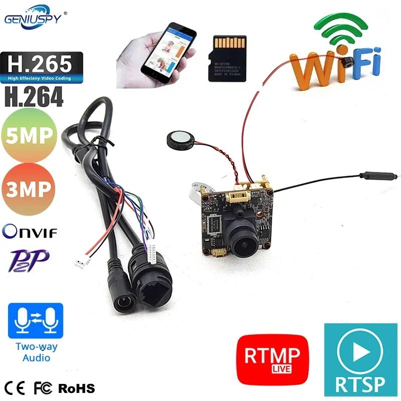Starlight 5MP HD Wireless IP Camera Wi-Fi Module Detection Motion Alarm ...