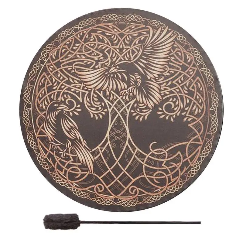 Shamanic-Drum-Shaman-Drum-Tree-of-Life-And-Bird-Siberian-Drum-Frame ...