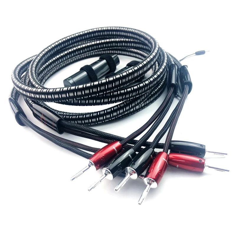 Pair K2 Hifi Audio Speaker Cable New 72v Battery Silver Banana Or Spade ...