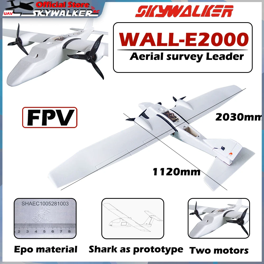 Skywalker-WALL-E2000-Wingspan-2030mm-FPV-RC-Airplane-Portable-Aerial ...