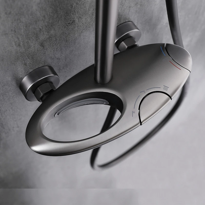 New Bath Shower Faucets Set Rainfall Hot & Cold Brass Mixer Constant ...