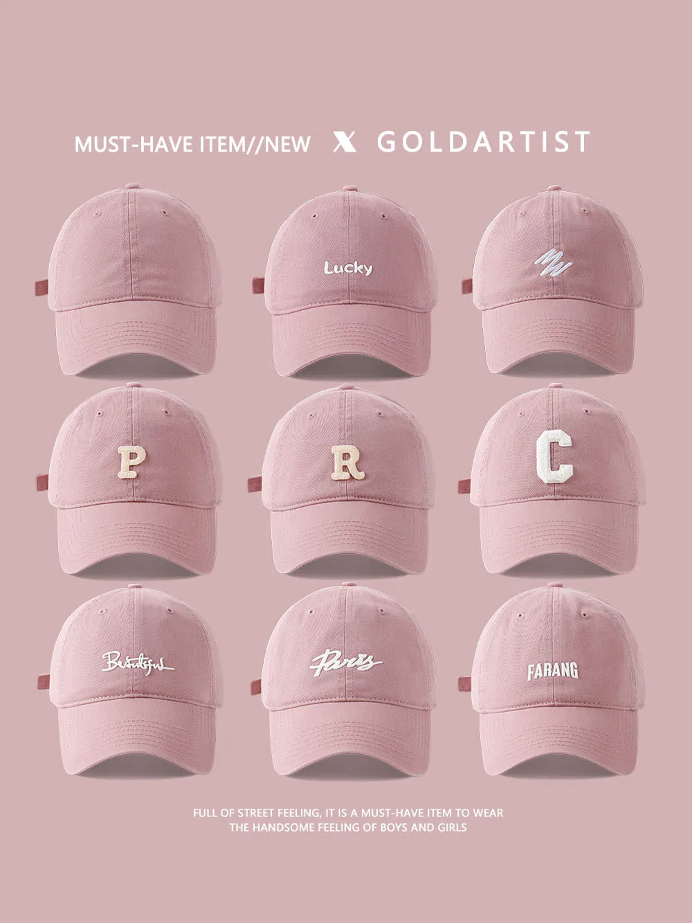 1-Pcs-Rose-Pink-Hat-Women-s-Spring-Autumn-Letter-Wide-Brim-Baseball-Cap ...