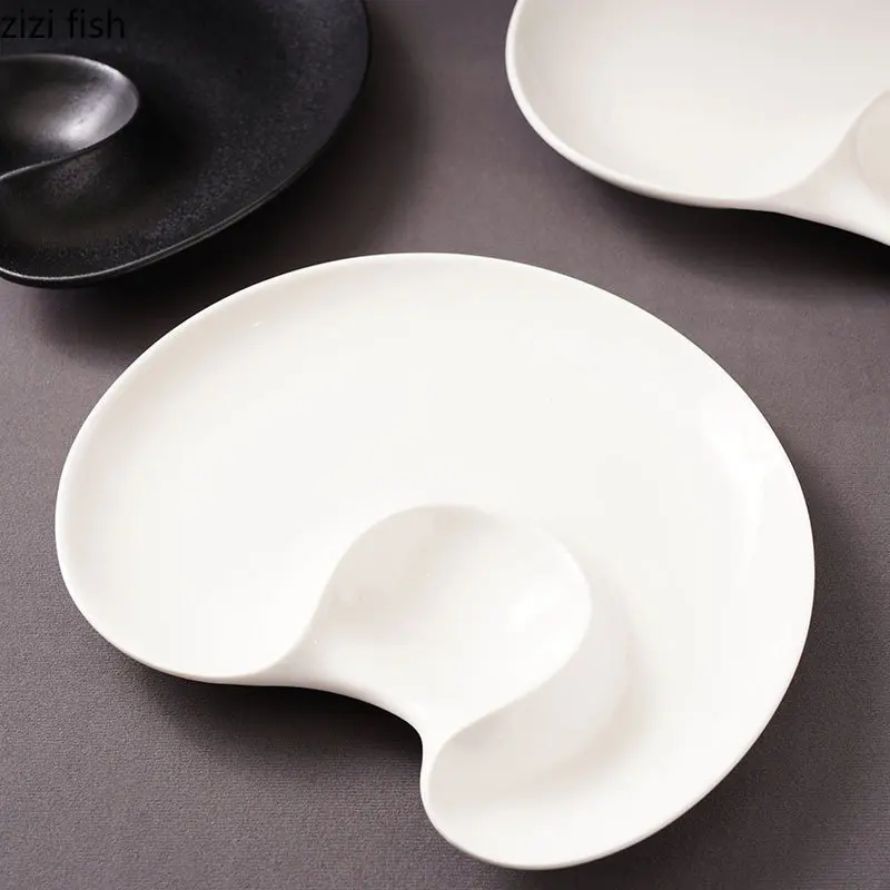 Ceramic-Dinner-Plate-Restaurant-Irregular-Snack-Platter-French-Fries ...