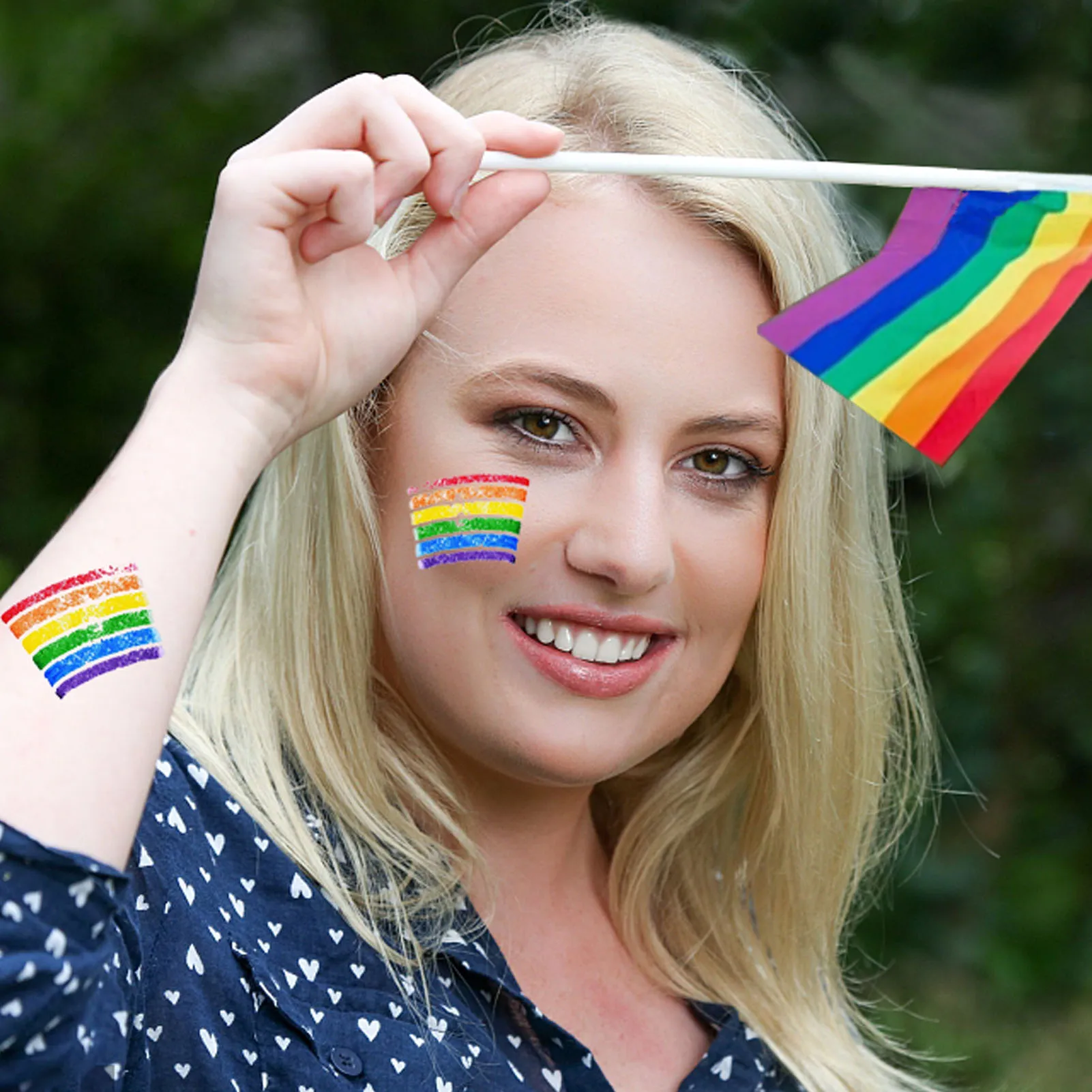 Rainbow Face Paint Cheek