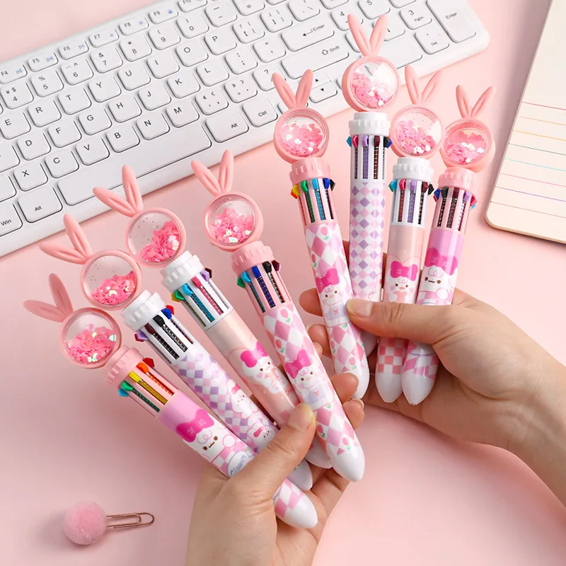 10-Colors-Cute-Cartoon-rabbit-Ballpoint-Pen-School-Office-Supply ...