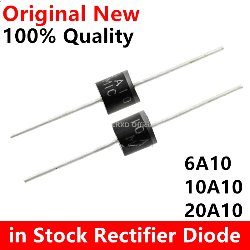 10PCS 10A10 6A10 20A10 R-6 DIP 6A 10A 20A 1000V Electrical Axial Rectifier Diode