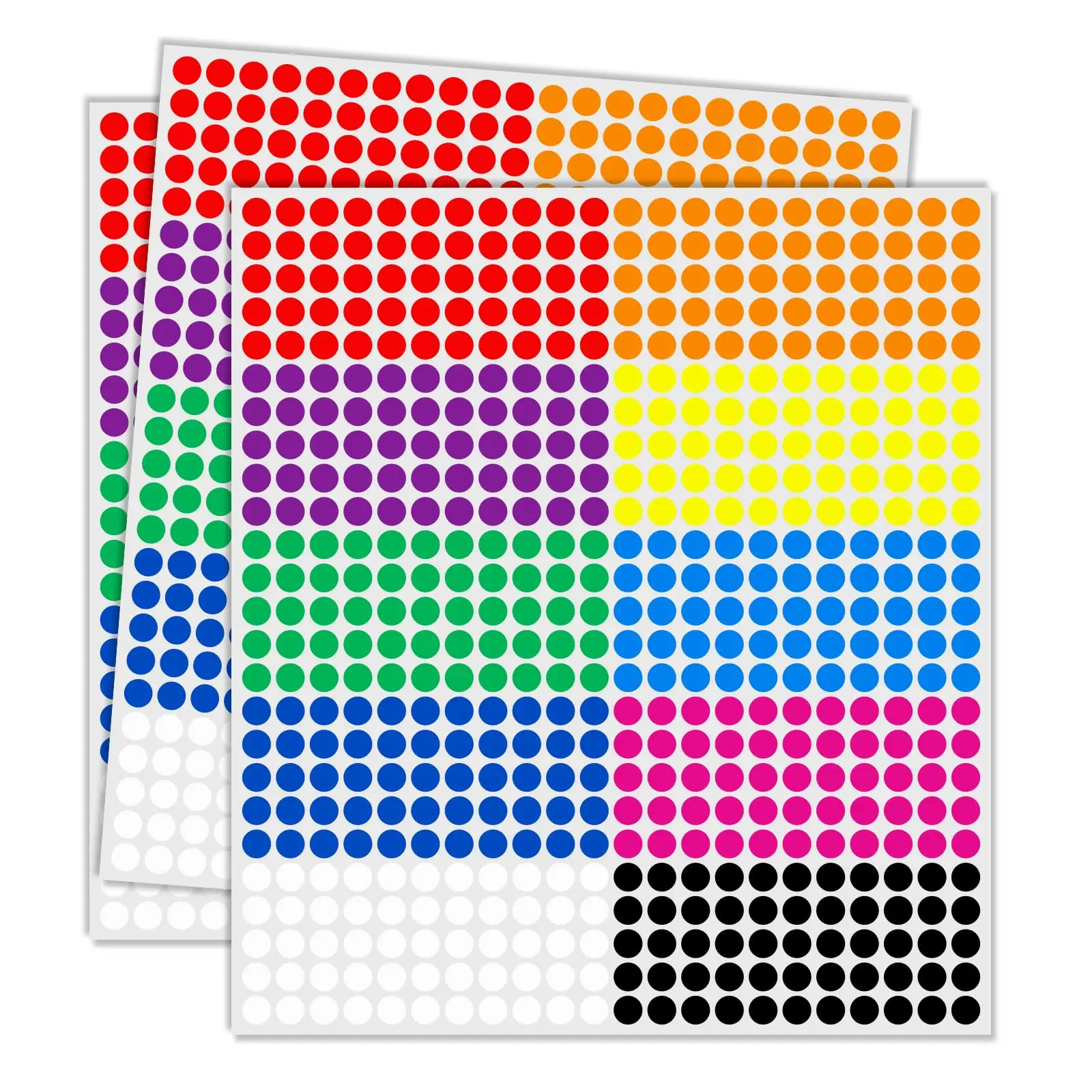 2750 PCS 1/4 inch Colored Dot Stickers Round Circle Stickers Colored ...