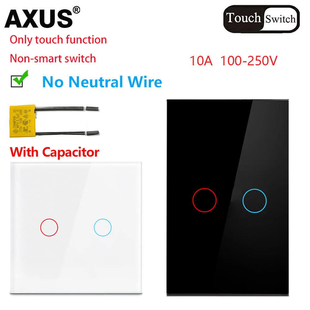 AXUS-AC110-220V-Touch-Switch-EU-US-White-Crystal-Glass-Panel-sensory ...