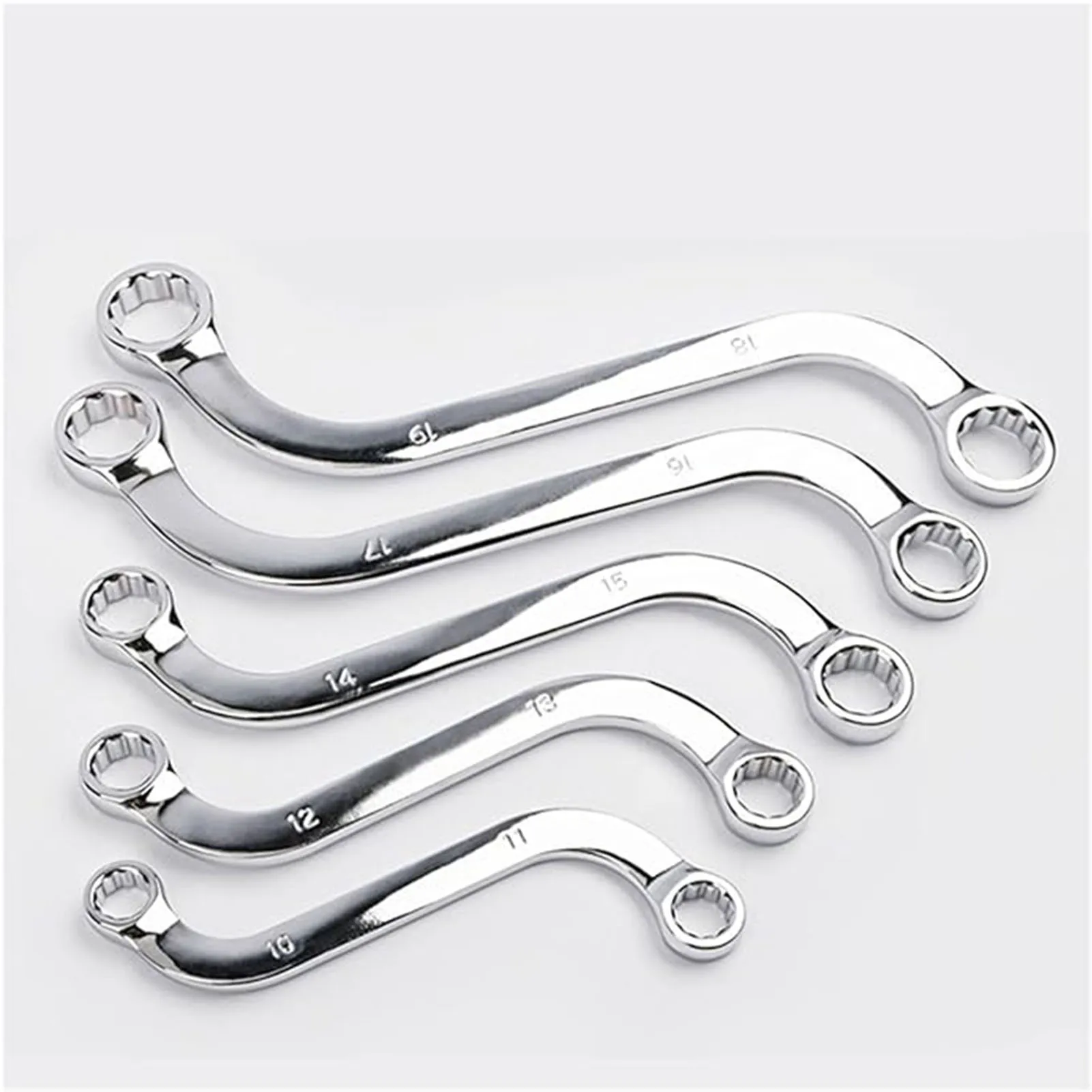 5Pcs S-Style Box Wrench Set S-Shaped Wrench Adjustable Dual Head Ring ...