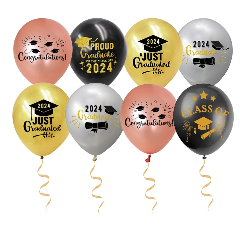 Congratulation-Balloons-Black-Gold-Grad-Cap-Congrats-Grad-Confetti ...