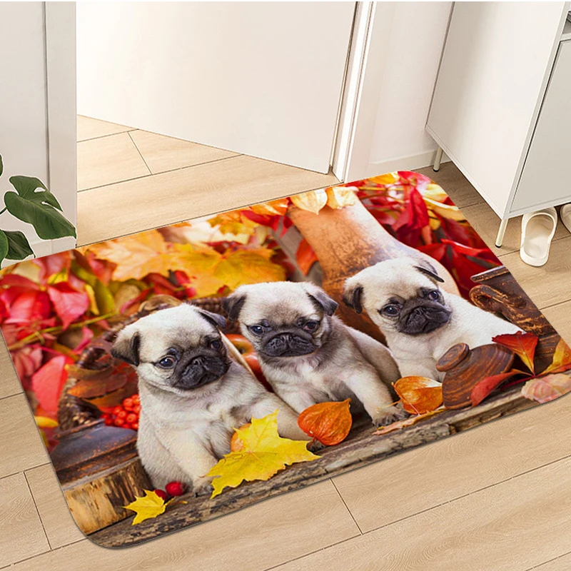 Pug-Dog-Cute-Sleeping-Room-Rugs-Doormat-Entrance-Door-Kitchen-Bathroom ...