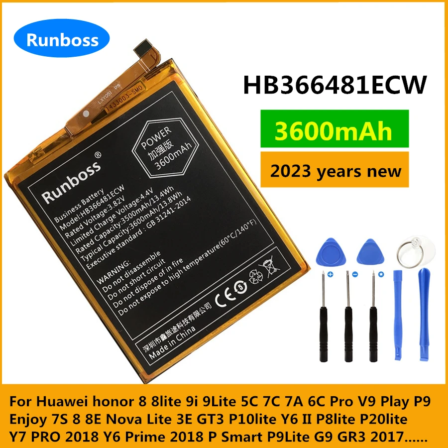 Real 3600mah Hb366481ecw For Huawei P Smart 5.6" Fig-lx1 Fig-la1 Fig ...