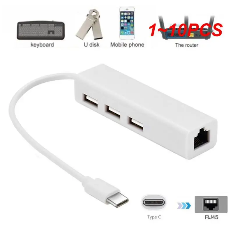 Porta-de-Cabo-de-Rede-para-Tipo-C-HUB-Alta-Velocidade-3-Adaptador ...