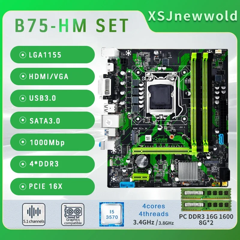 Placa-base-B75-HM-LGA-1155-Compatible-con-memoria-de-doble-canal-I5 ...