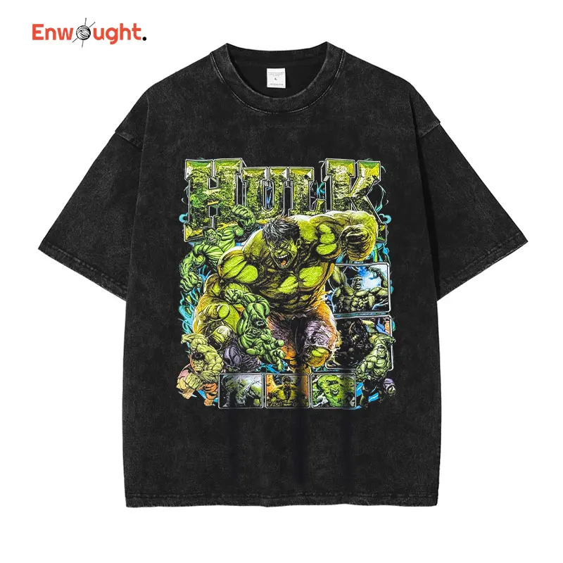 Hulk-T-Shirt-Dc-Manga-Vintage-Washed-Tops-Tees-SuperHero-Movie ...