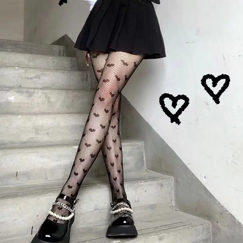 Women-Sexy-Breathable-Thin-Heart-Tights-Party-New-Black-Silk-Lolita ...
