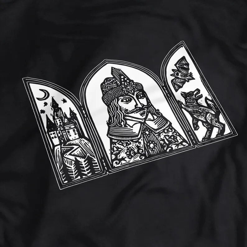 Vlad-Tepes-Linotype-Dracula-T-Shirt-The-Impaler-Vampire-bloodsucker-tee ...