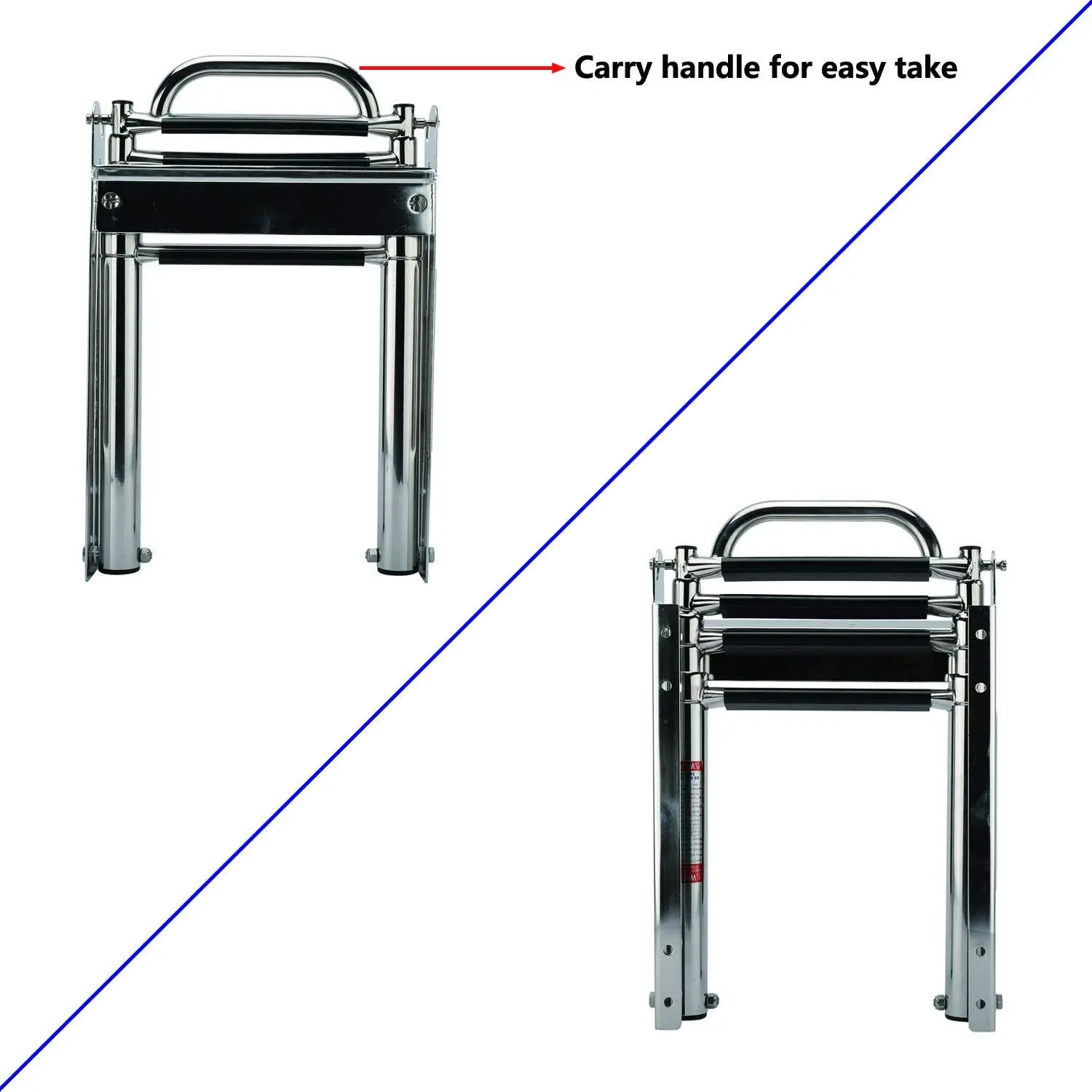 Steps Marine Boat Ladder with Spring Loaded Latch and Carry Handle ...
