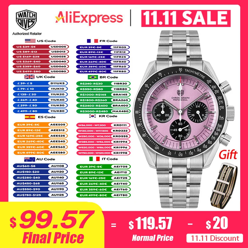 Watchdives-wd1861-rel-gio-cron-grafo-vk63-movimento-de-quartzo-super ...