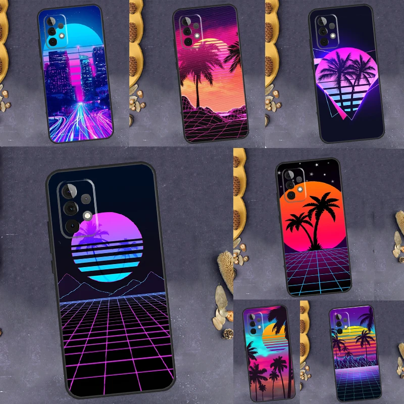 Synthwave-Retro-80s-Neon-For-Samsung-Galaxy-A53-A33-A13-A52-A32-A12-A50 ...