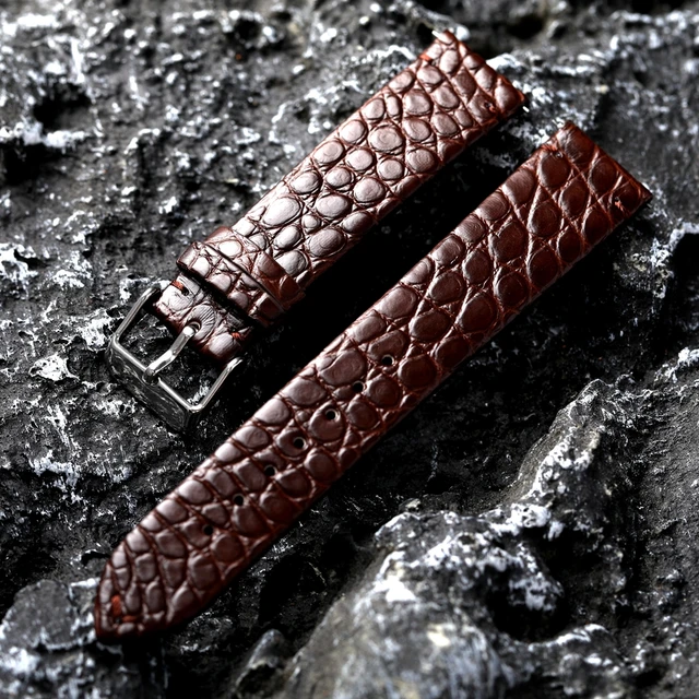 Handmade American Crocodile Leather Strap Ultra Thin 18 19 20 21 22MM ...