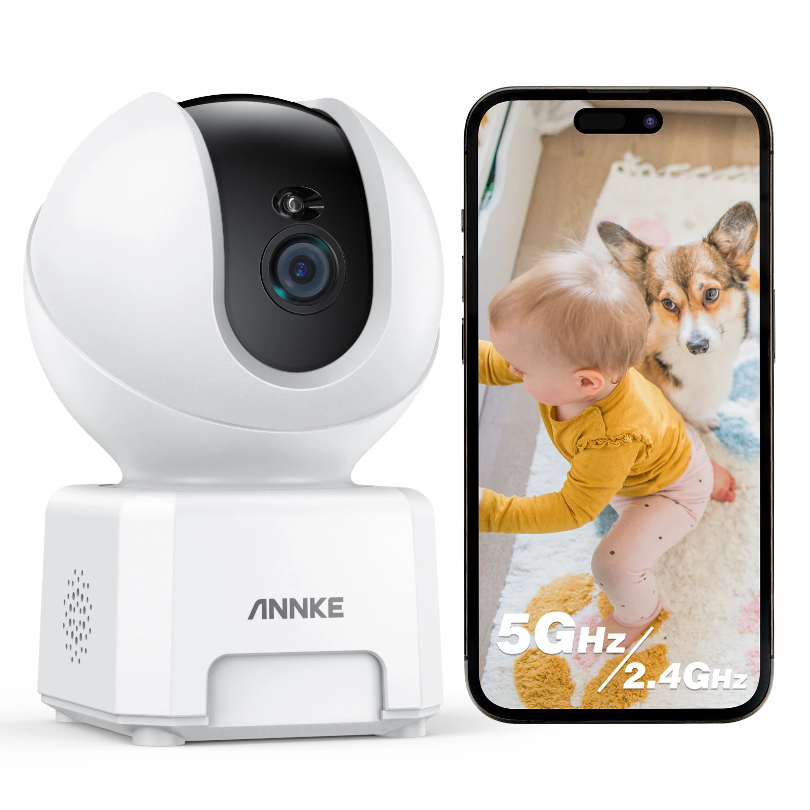 ANNKE 4MP Smart Home Wireless WIFI PT Camera 2.4G/5GHz WiFi Support ...