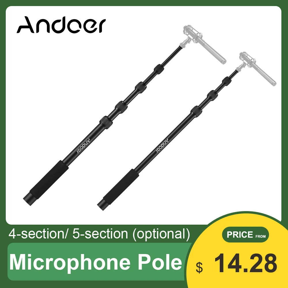 Andoer-Microphone-Pole-Handheld-Microphone-Boom-Arm-5-Section-4-Section ...