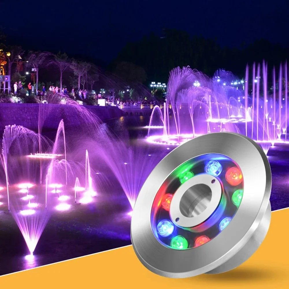 Stainless Steel LED Fountain Lights IP68 Underwater Lamps Waterproof ...