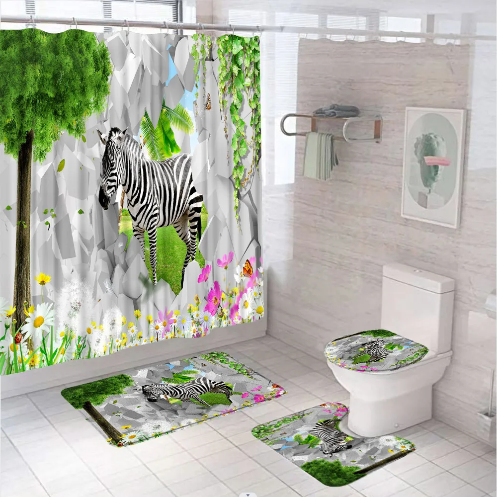 Black White Zebra Bathroom Themes