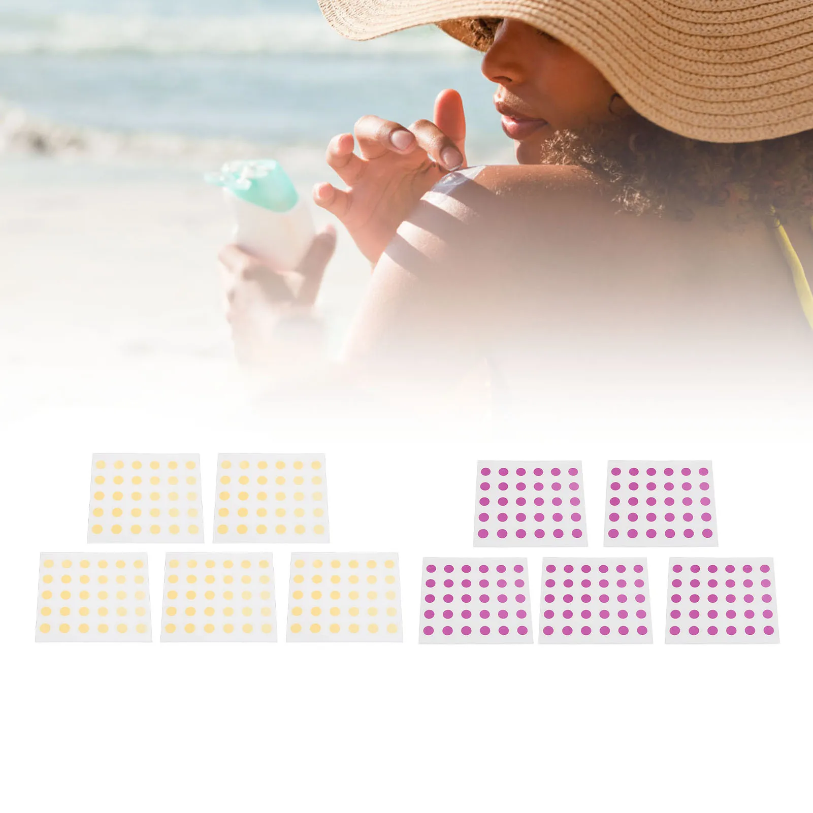 UV-Detection-Stickers-10pcs-UV-Sun-Screen-Patches-Round-Shape-Sun ...