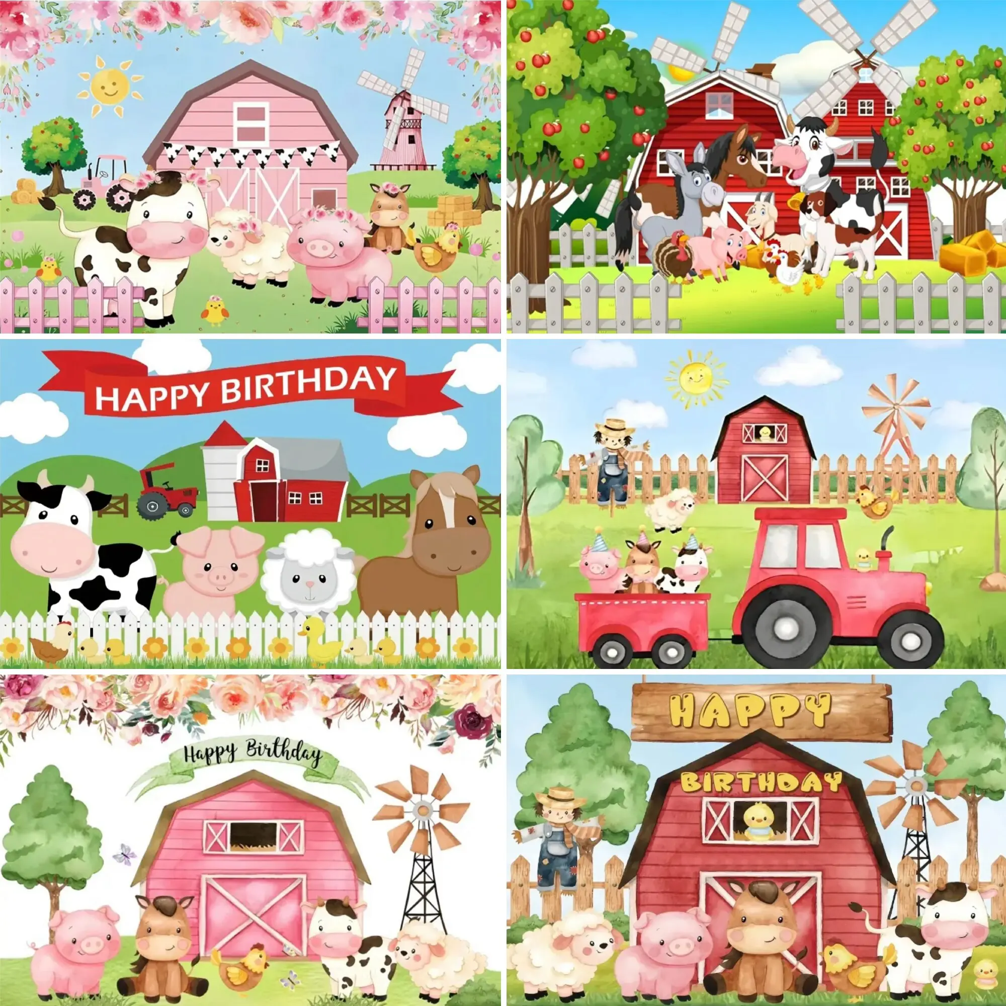 Umi-Cartoon-Farm-Animal-Theme-Birthday-Party-Baby-Bath-Decor ...