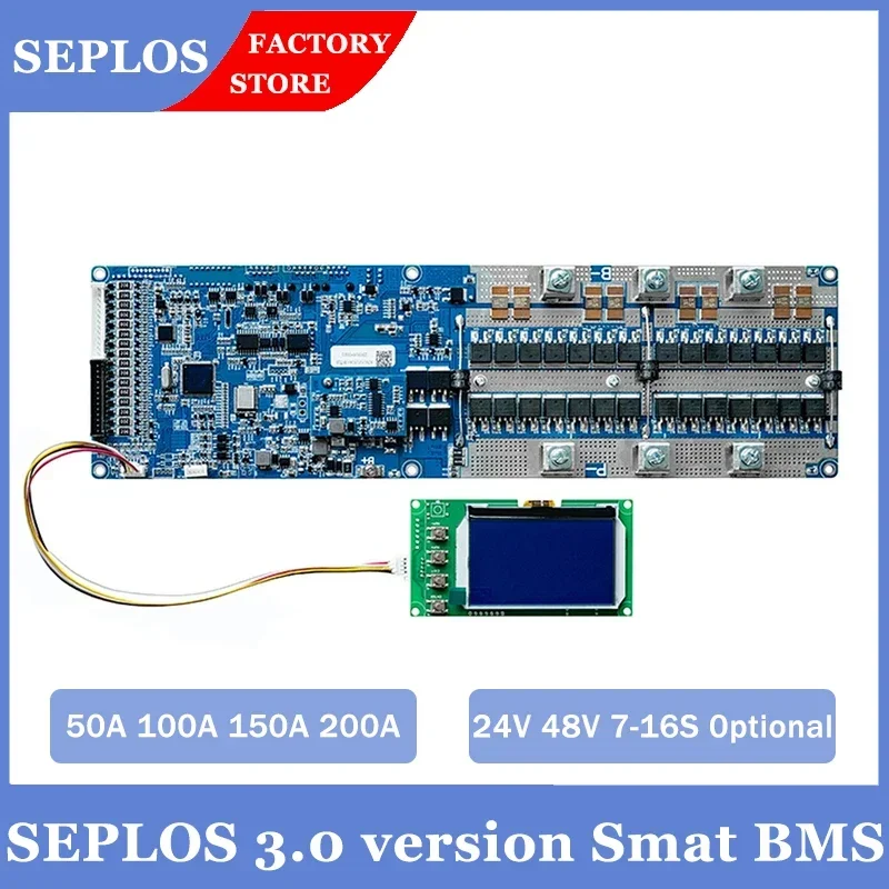 Seplos 16S 50A 100A 150A 200A LiFePO4 Smart BMS with Bluetooth for 48V ...