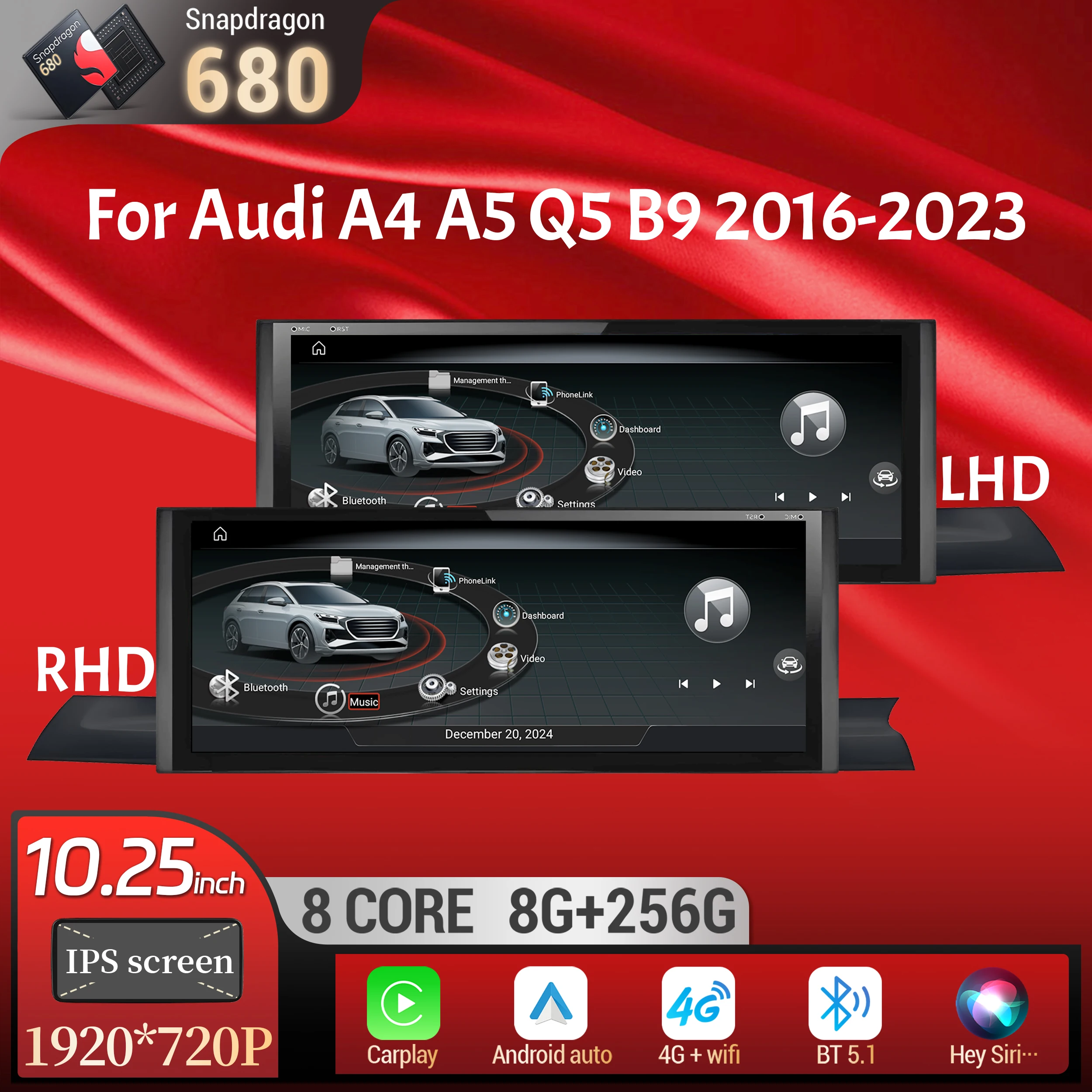 10.25 inch Android 13 LHD RHD For Audi A4 A5 Q5 B9 2016-2023 Car Radio ...