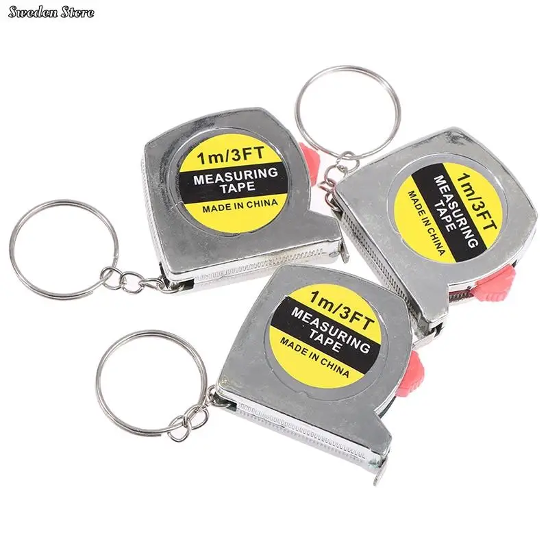 1M-3ft-Retractable-Ruler-Measure-Tape-Keychain-Construction-Tools ...