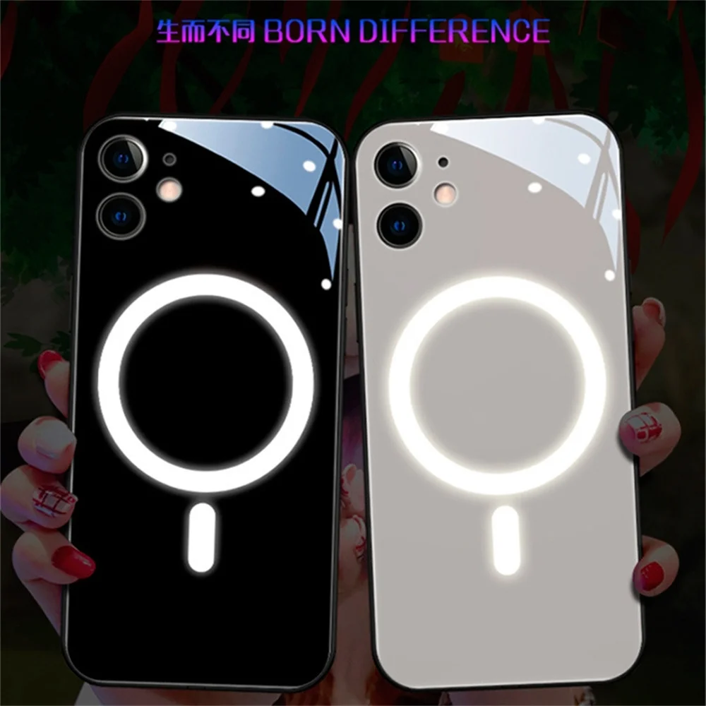 Smart-LED-Light-Glow-Tempered-Glass-Phone-Case-For-iPhone-15-14-13-12 ...