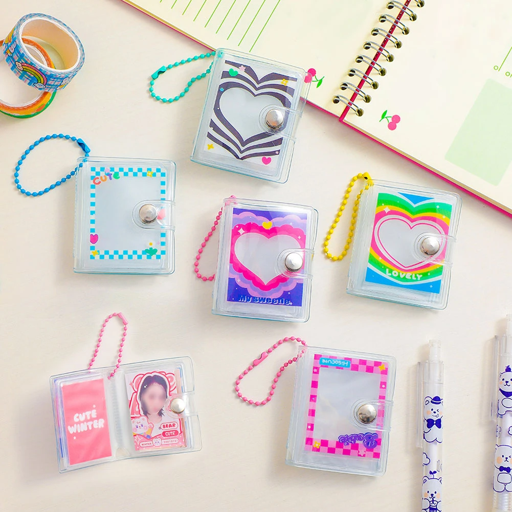 Ins Transparent Photo Album Mini Key Chain Idol Photos Collect Book ...